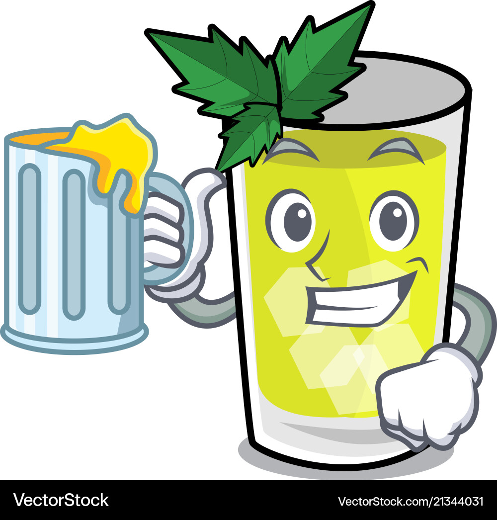With juice mint julep mascot cartoon Royalty Free Vector