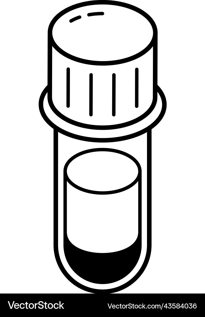 A scalable isometric linear icon of vial Vector Image