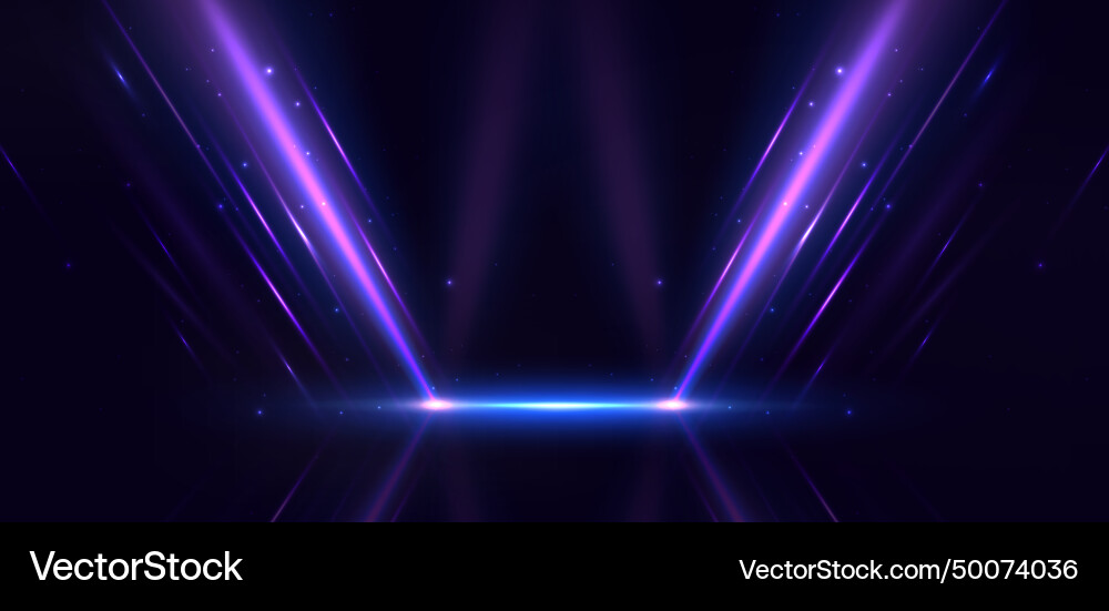 Abstract futuristic glowing purple light ray Vector Image