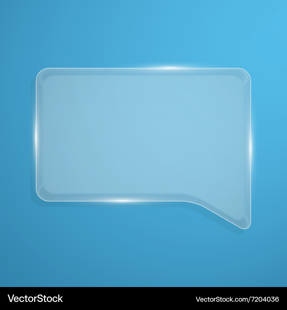 Abstract shiny glass banner transparent chat box Vector Image