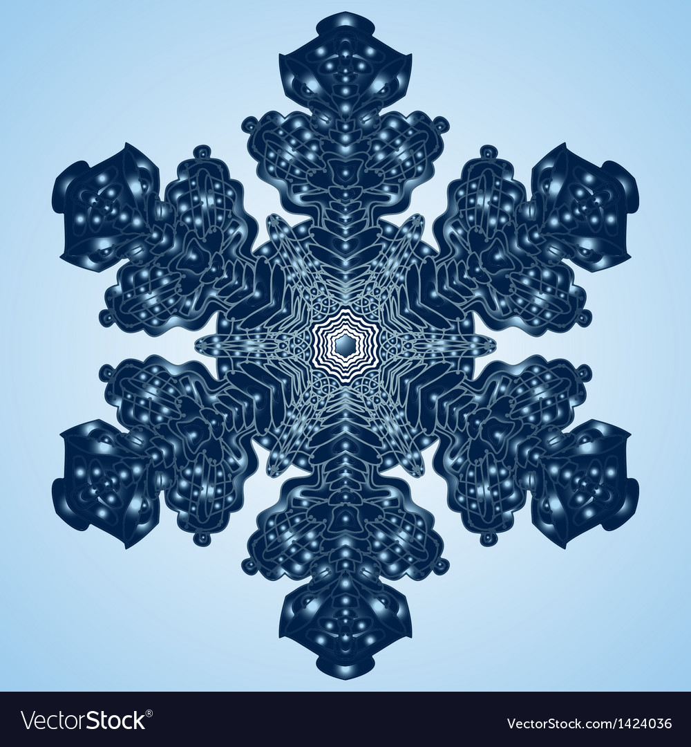 Beautiful blue snowflake Royalty Free Vector Image