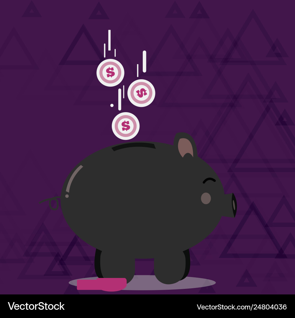 Colorful piggy bank side view Royalty Free Vector Image