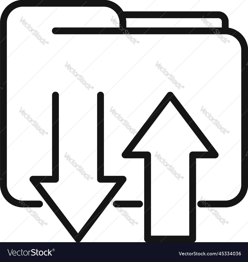 Folder storage icon outline backup data Royalty Free Vector