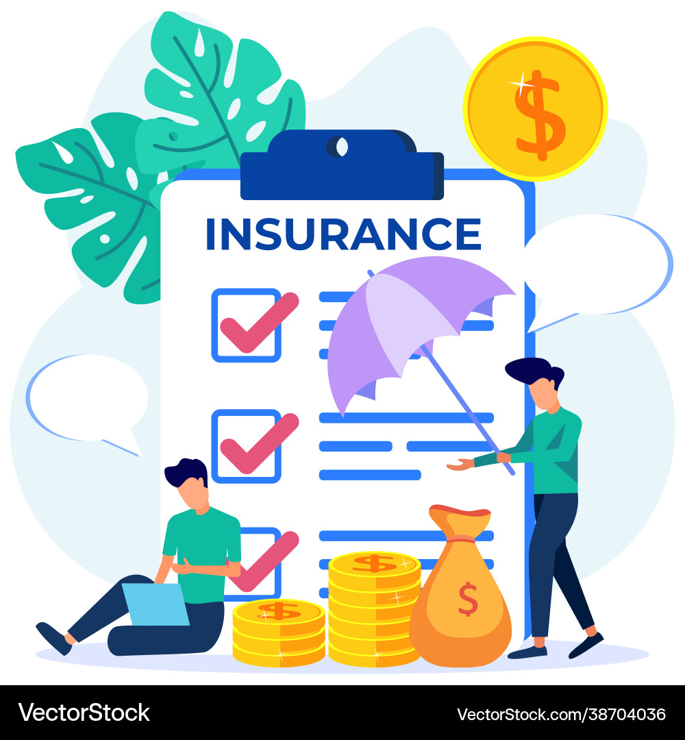 Graphic cartoon character insurance Royalty Free Vector