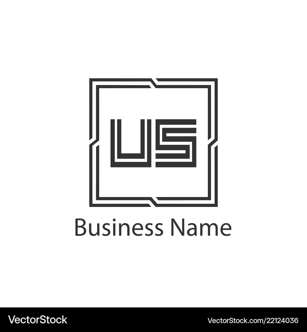 Initial letter us logo template design Royalty Free Vector
