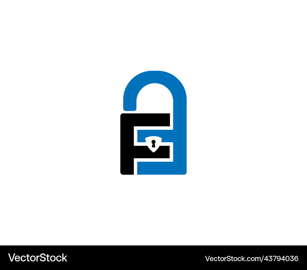 Letter f ff lock and security logo design concept Vector Image