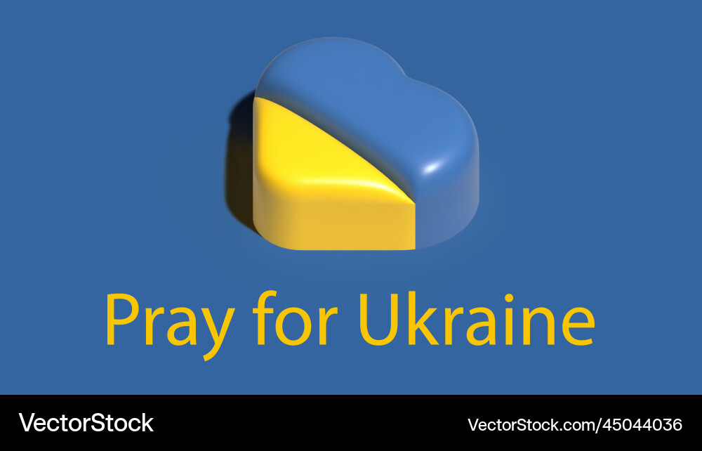 Pray for ukraine with heart icon Royalty Free Vector Image