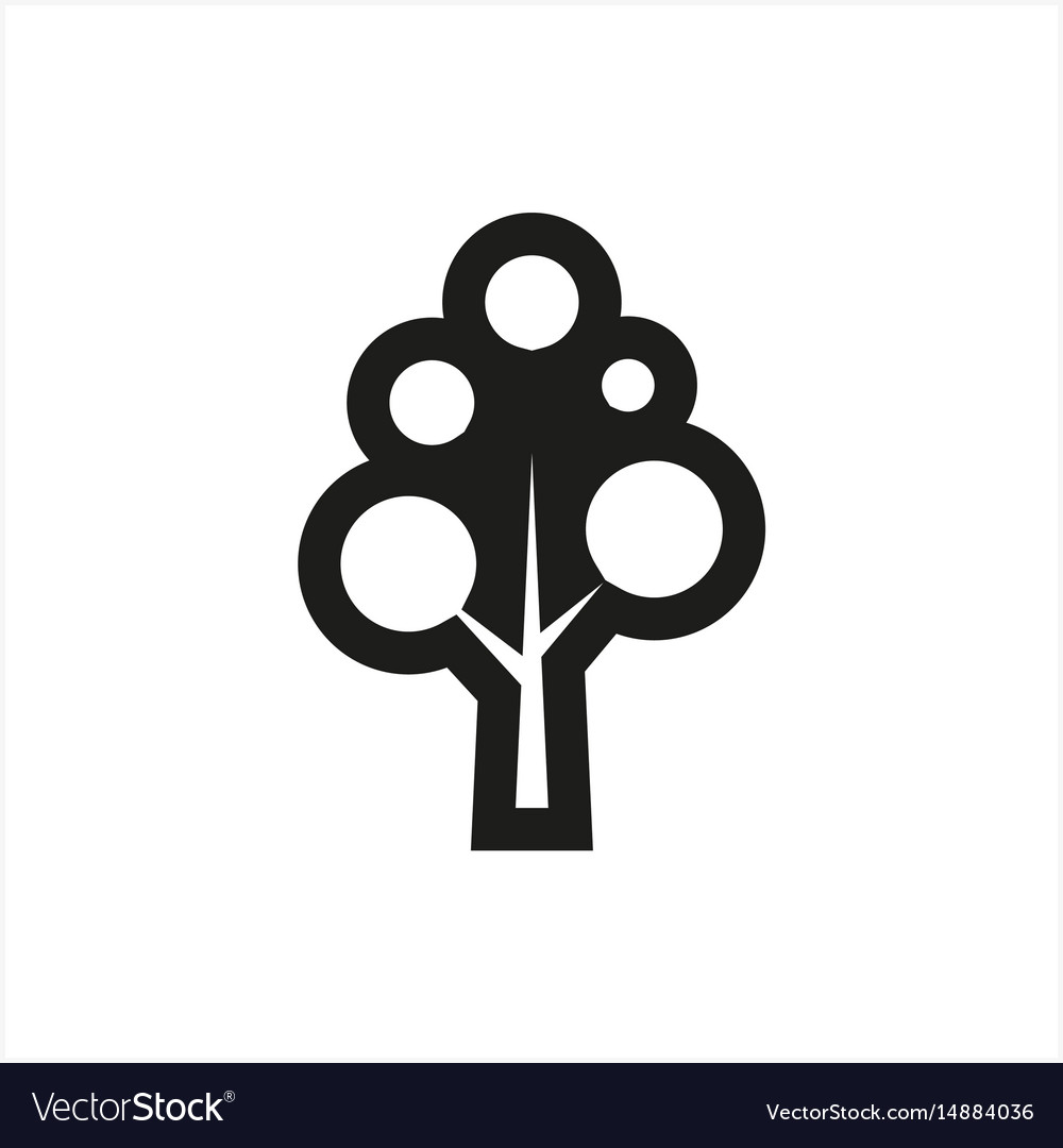 Simple minimal black tree icon symbol style Vector Image