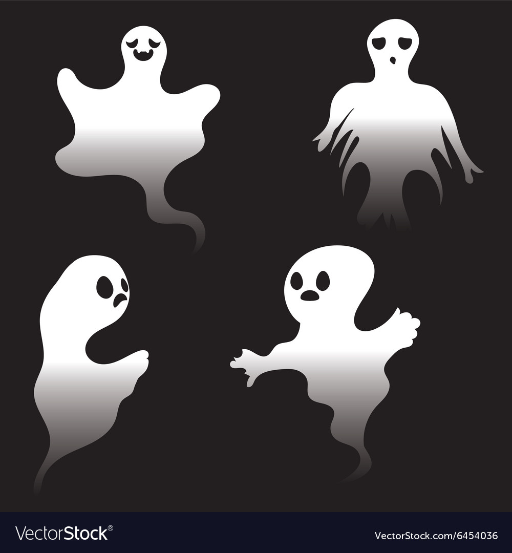 Simple spooky ghosts2 Royalty Free Vector Image