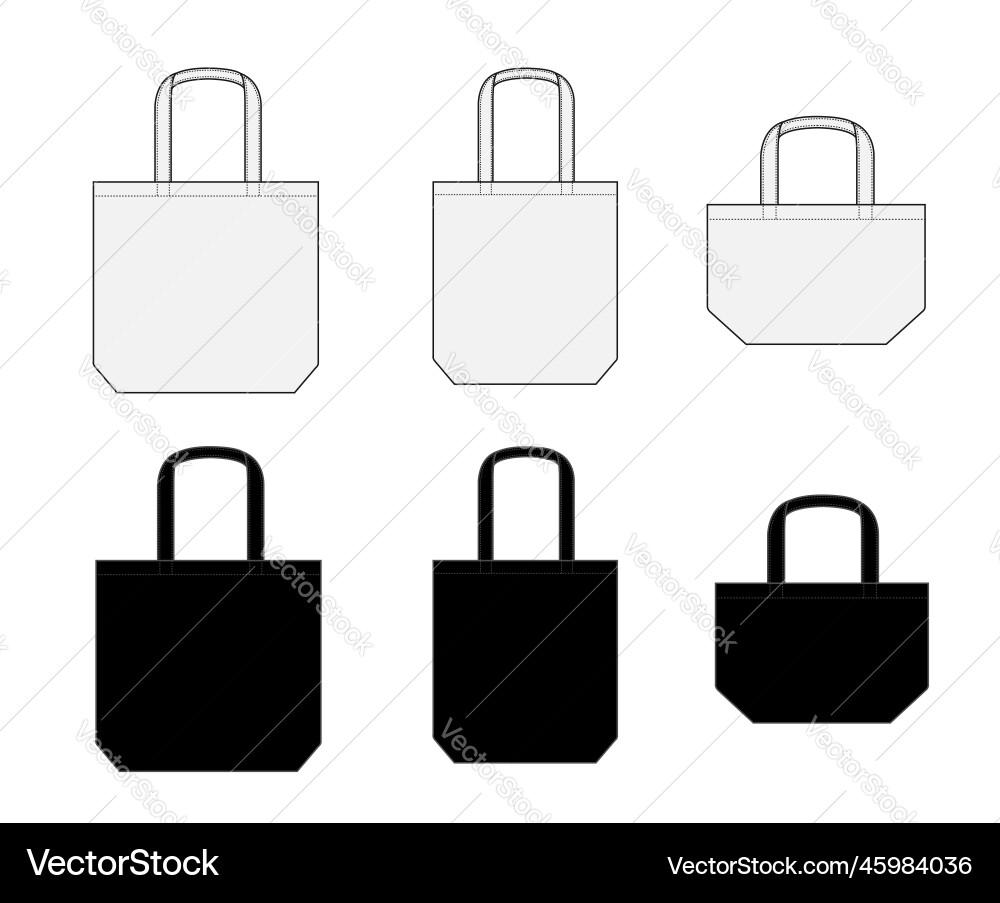 Tote bag ecobag shopping template set Royalty Free Vector