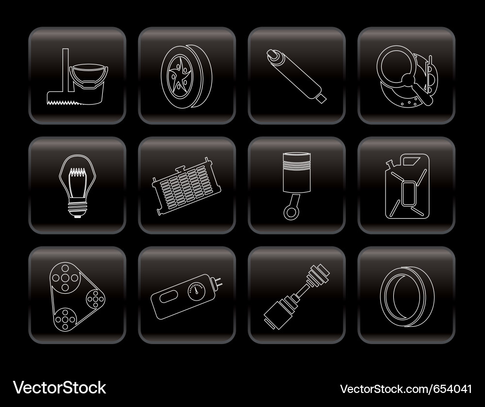 Car parts and services icons Royalty Free Vector Image