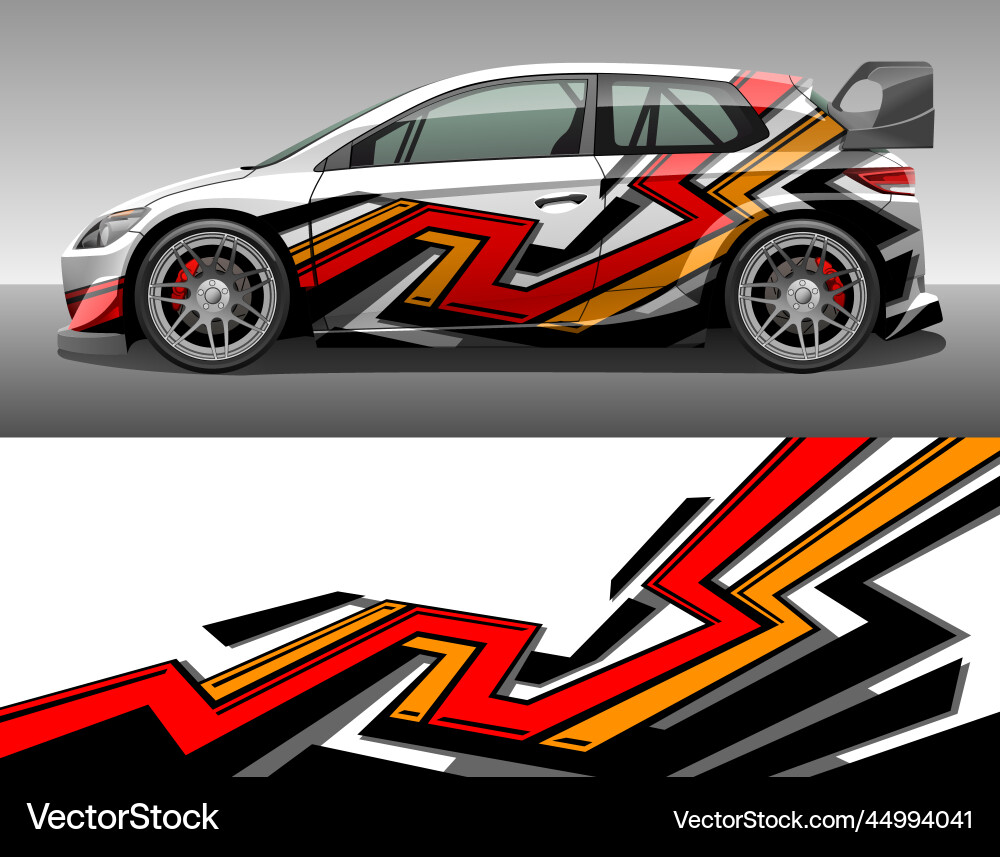 Car wrap vinyl racing geometric ornament Vector Image