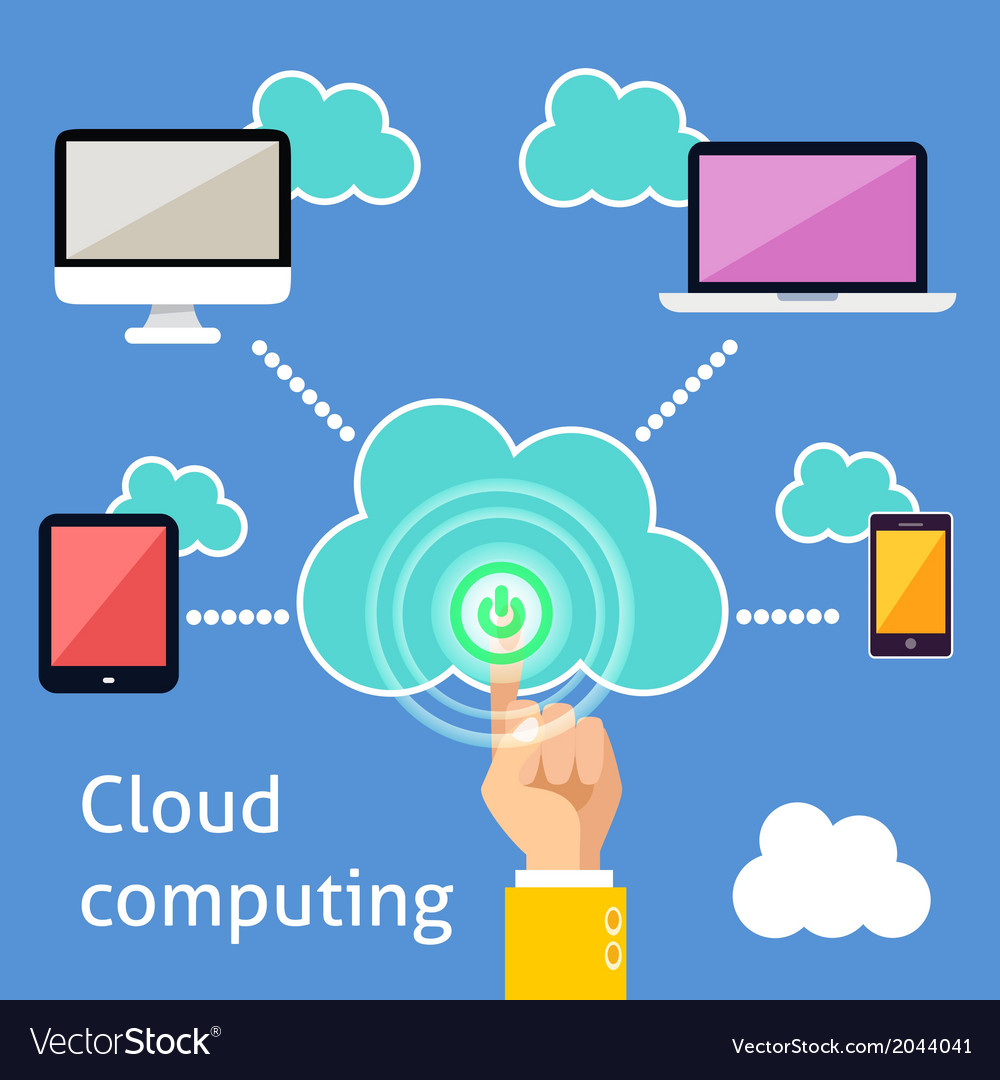 Cloud computing infographic Royalty Free Vector Image