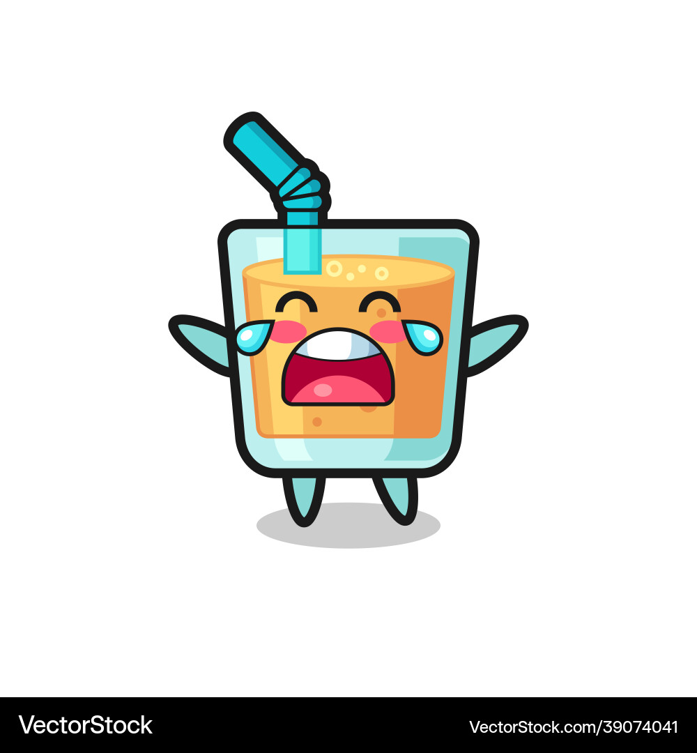 Crying orange juice cute baby Royalty Free Vector Image
