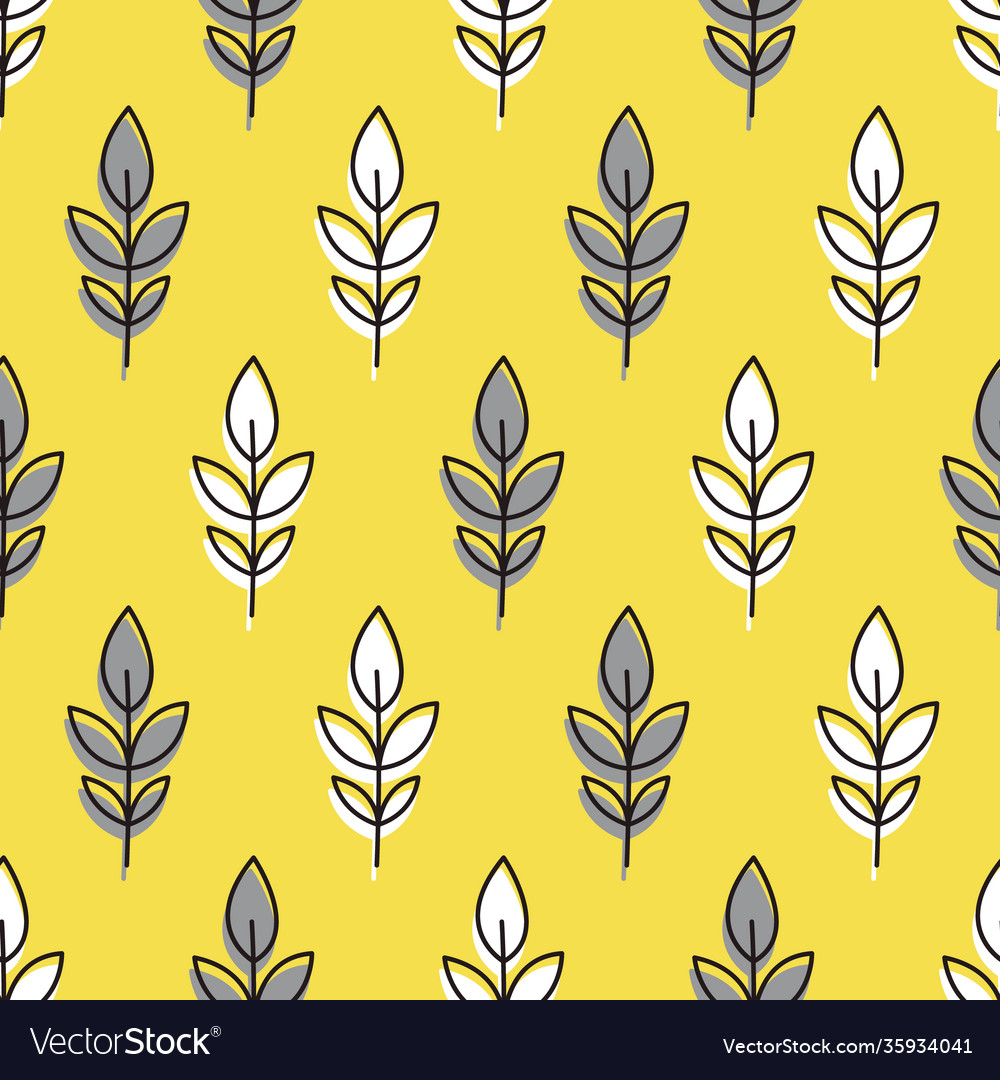 Cute vegetal seamless pattern in white yellow Vector Image Cute vegetal seamless pattern in white yellow Vector Image