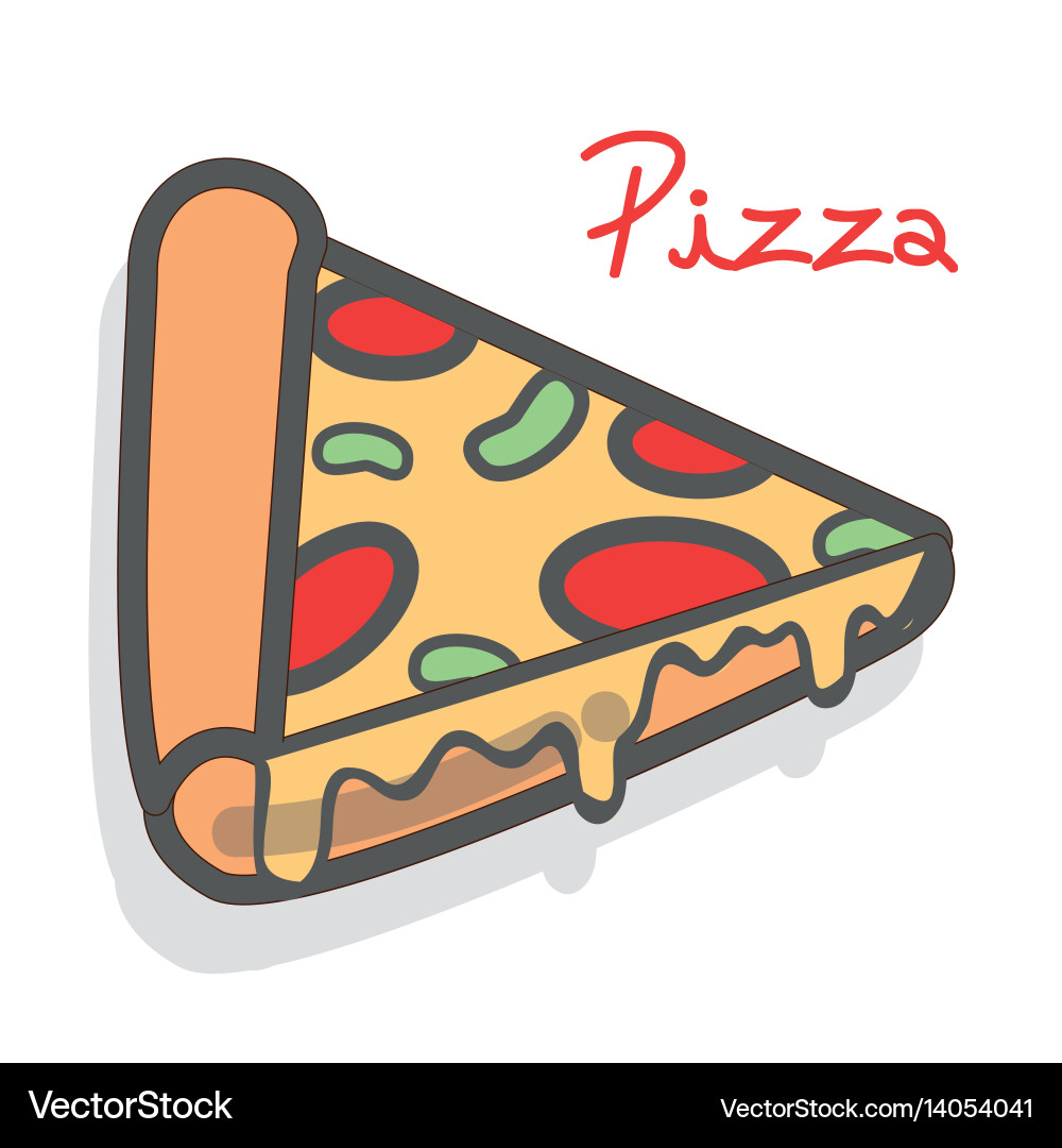 Delicious pizza fast food icon Royalty Free Vector Image