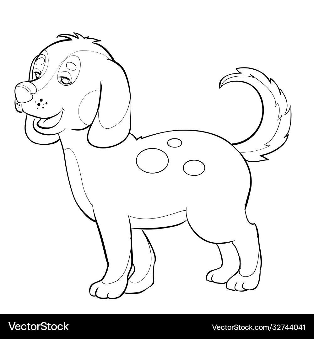 Dog sketch coloring book isolated object on white Vector Image