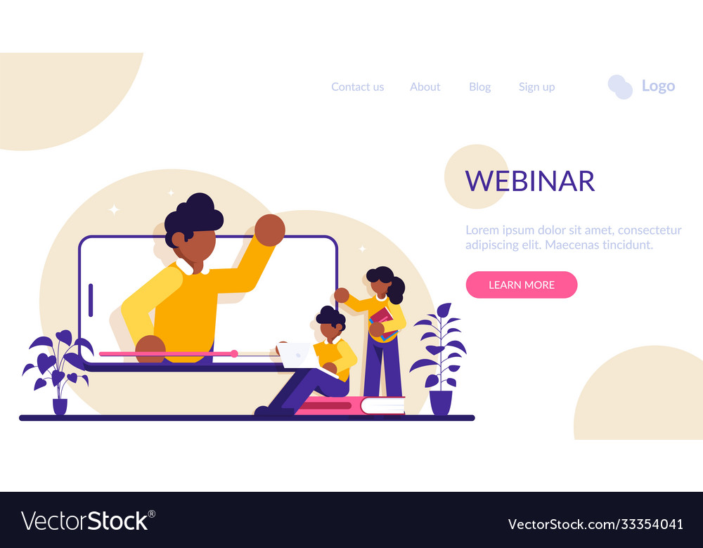 Educational web seminar internet classes Vector Image