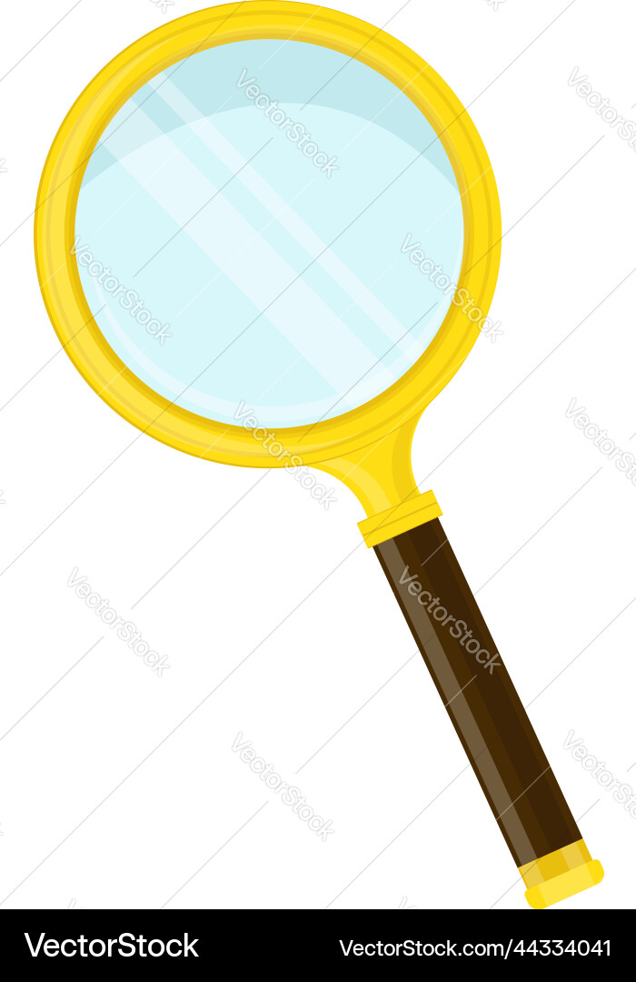 Golden magnifying lens on a white background Vector Image