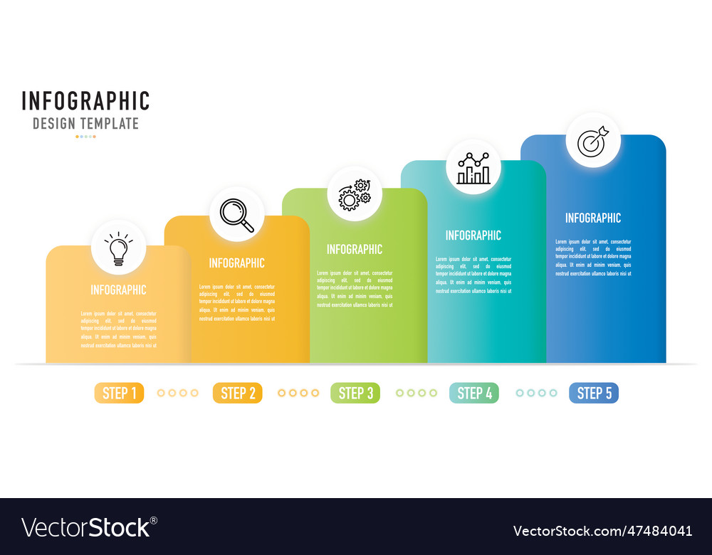 Rectangular infographic for business presentation Vector Image