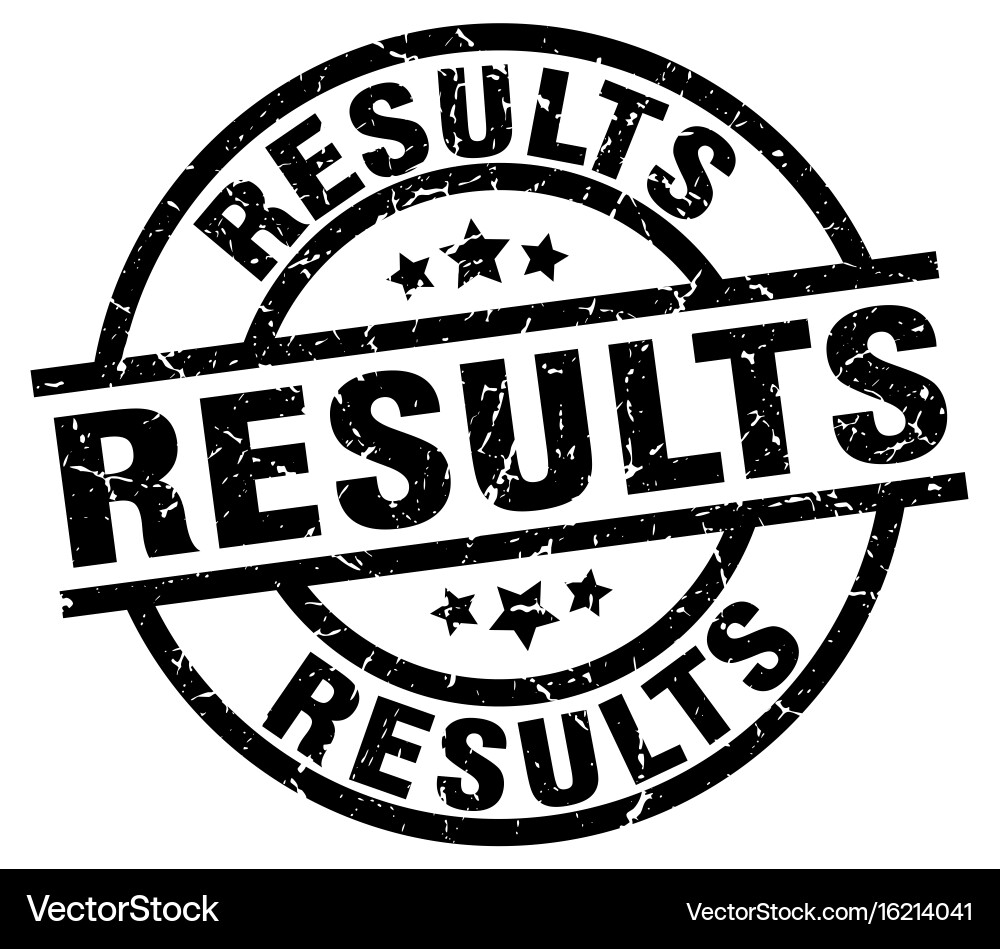 Results round grunge black stamp Royalty Free Vector Image