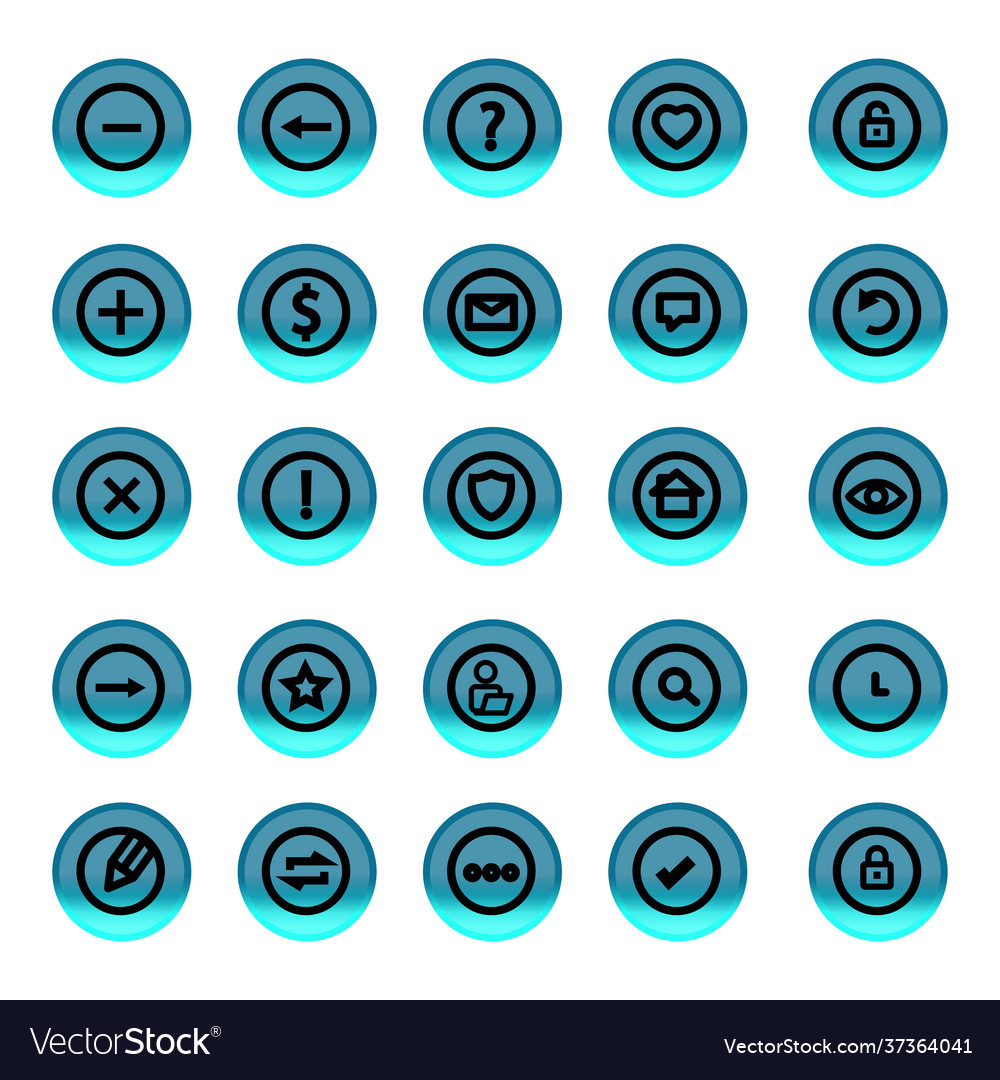 Set button icon mobile web application ui Vector Image