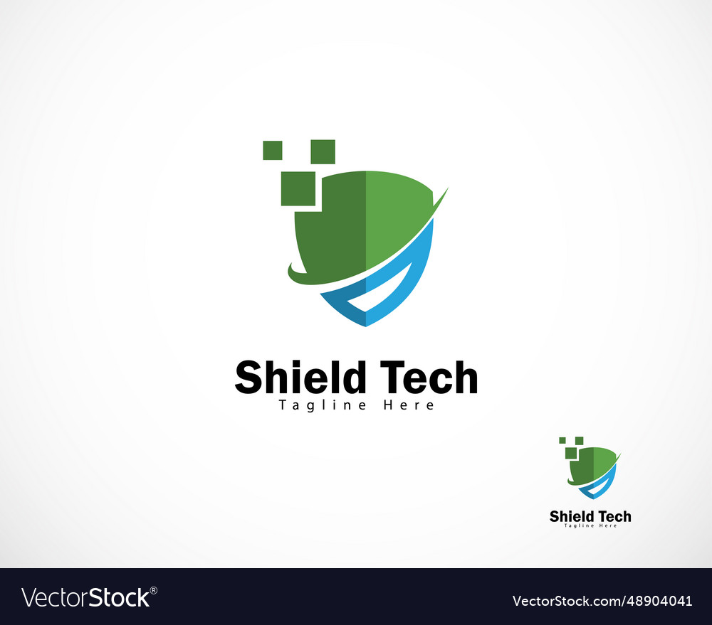 Shield technology logo creative idea secure icon Vector Image