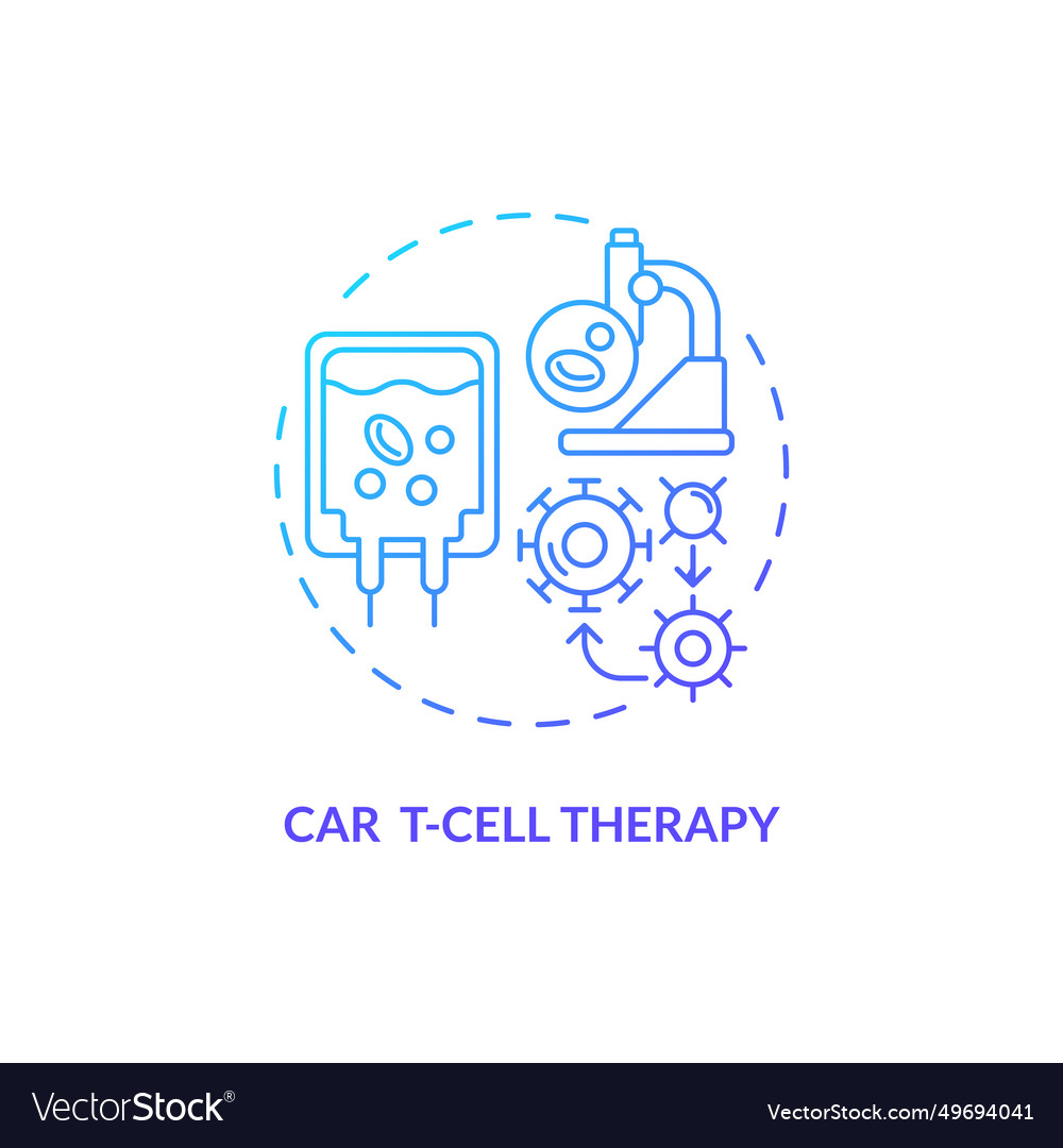 Thin line simple gradient car t-cell therapy icon Vector Image
