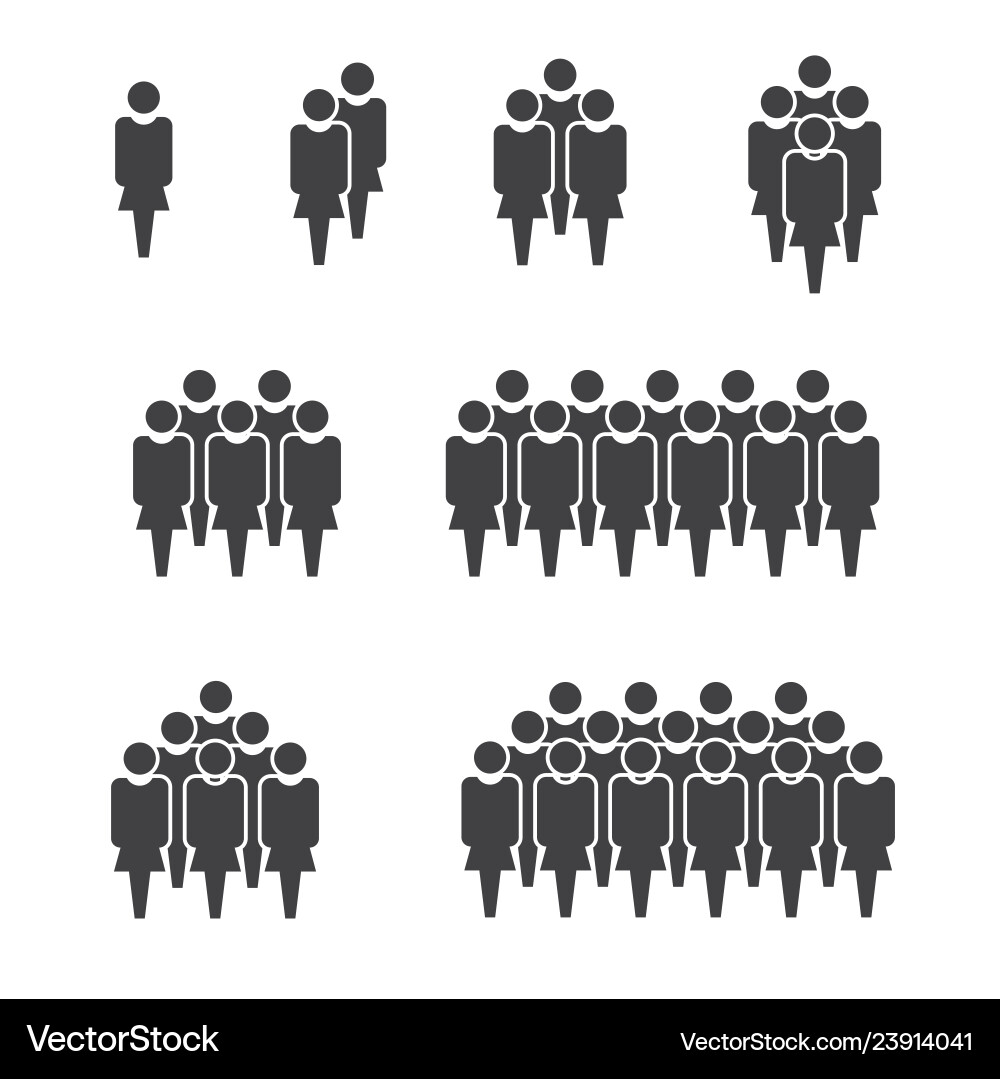 Woman crowd group icon on white background Vector Image