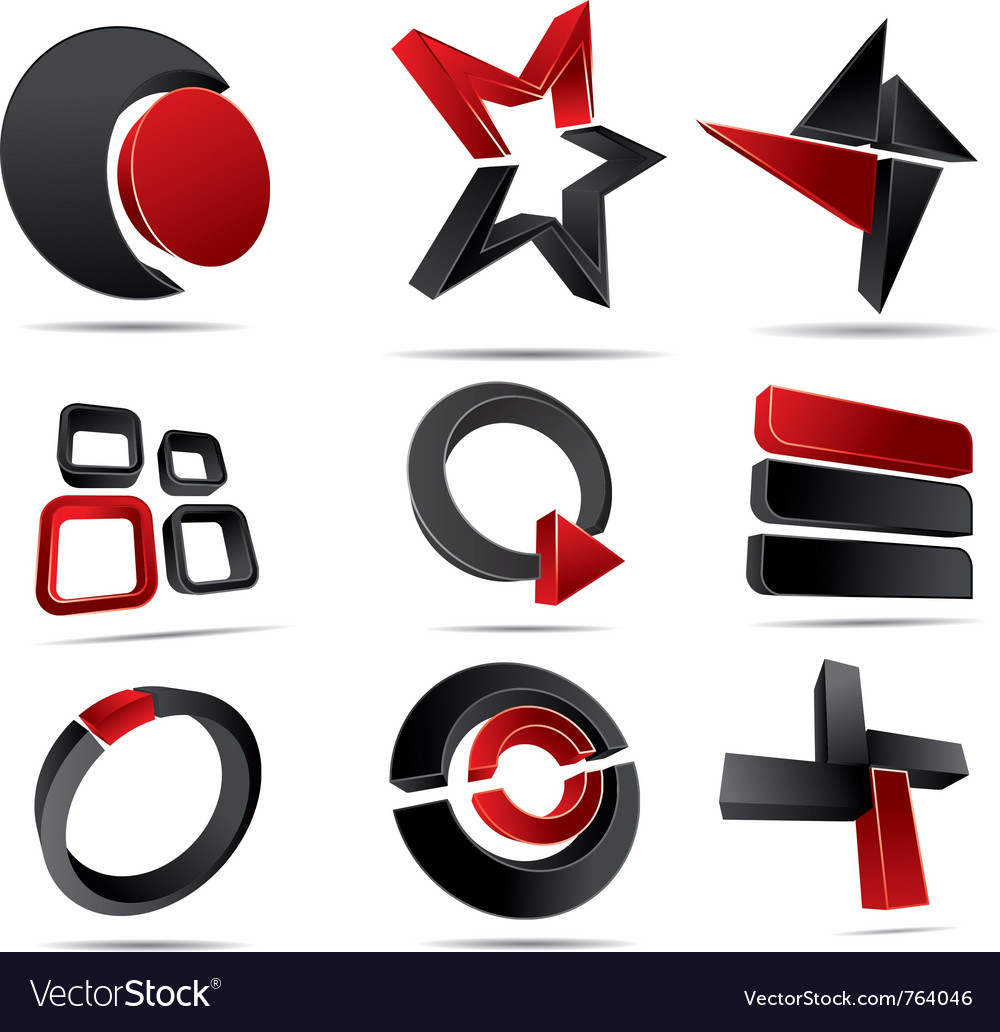 3d logo forms Royalty Free Vector Image - VectorStock