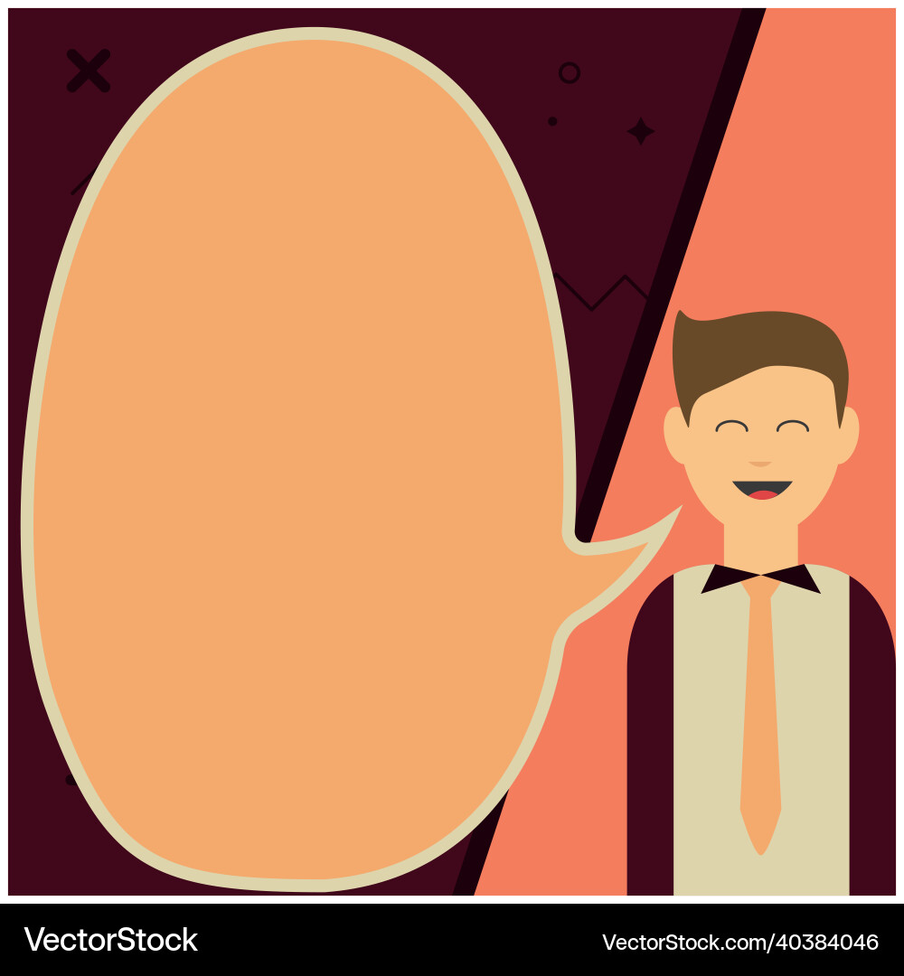 Businessman standing alone presenting new amazing Vector Image