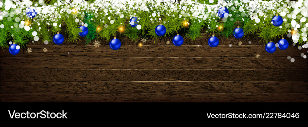 Christmas background with wooden decorations Vector Image