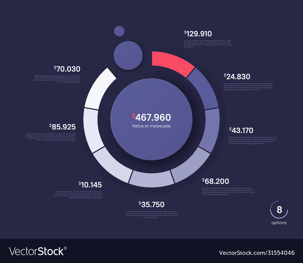 Circle chart design modern template for Royalty Free Vector
