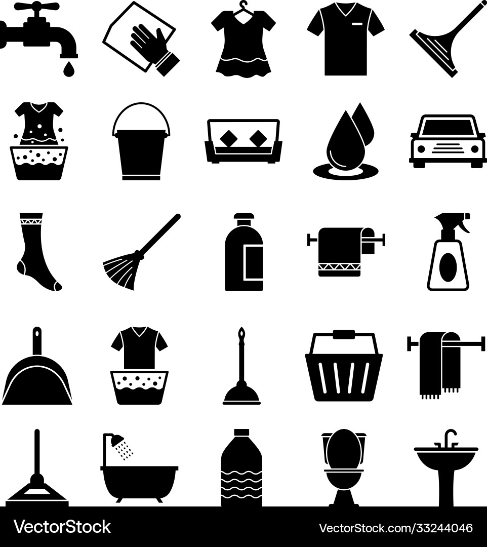 Cleaning icons set every single icon can be easil Vector Image