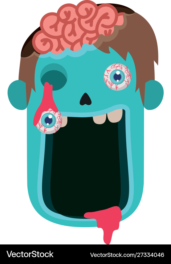 Cute little boy head with sombie costume Vector Image