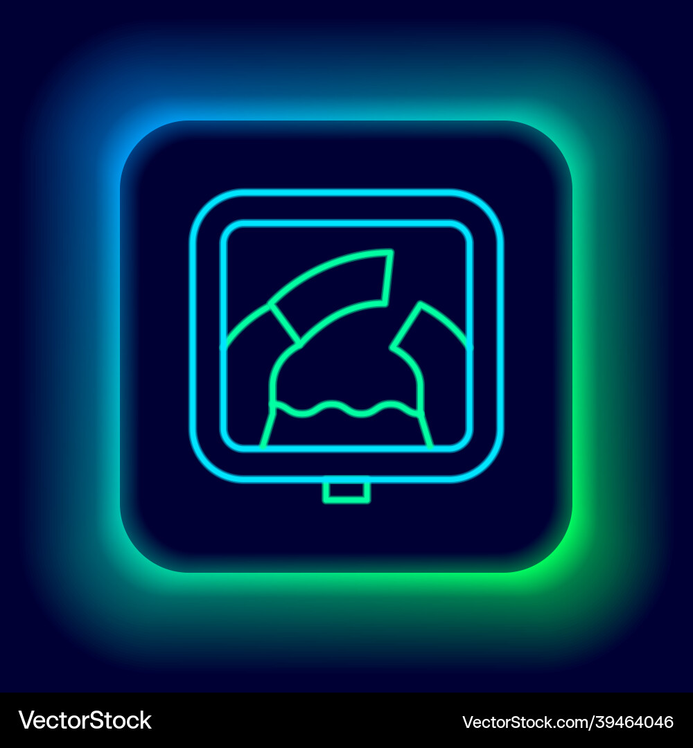 Glowing neon line drawbridge ahead icon isolated Vector Image
