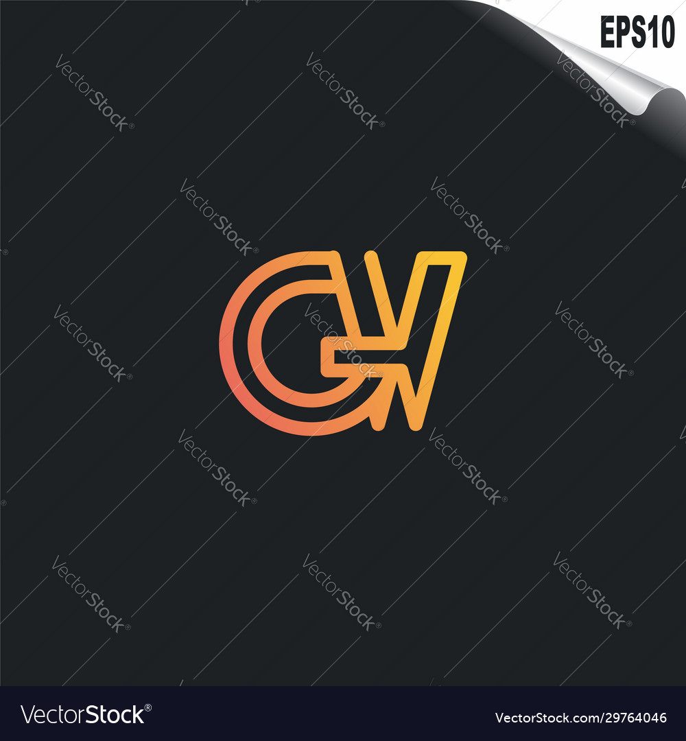 Initial gv logo monogram design template simple Vector Image