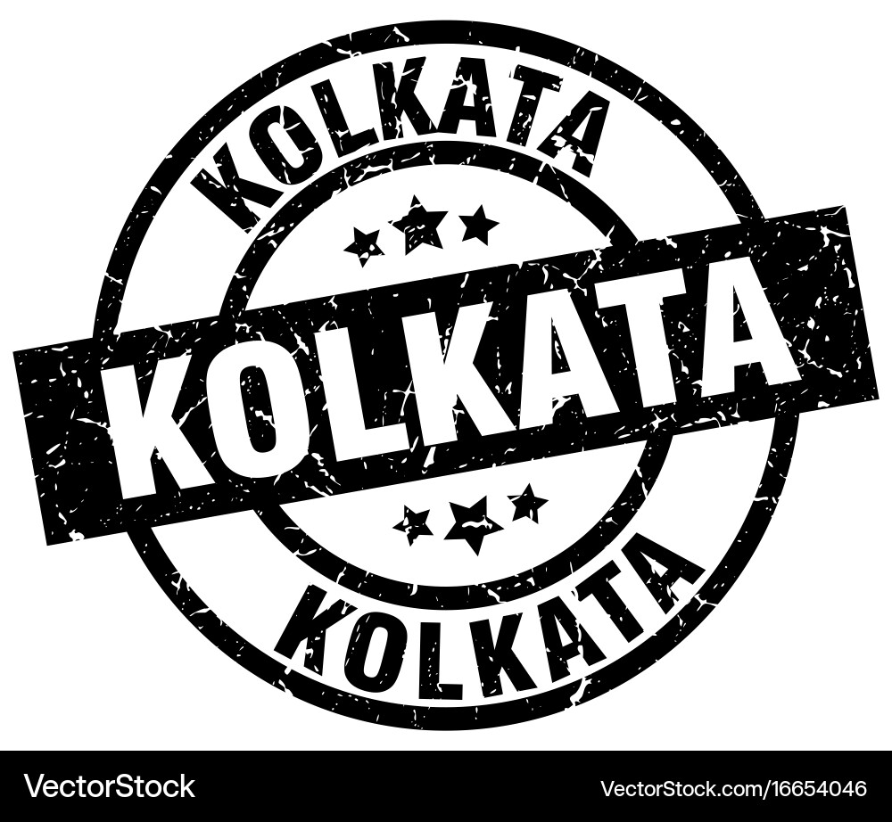 Kolkata black round grunge stamp Royalty Free Vector Image