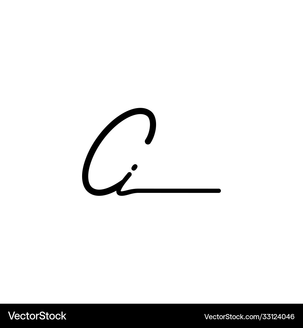Letter ci signature logo template Royalty Free Vector Image