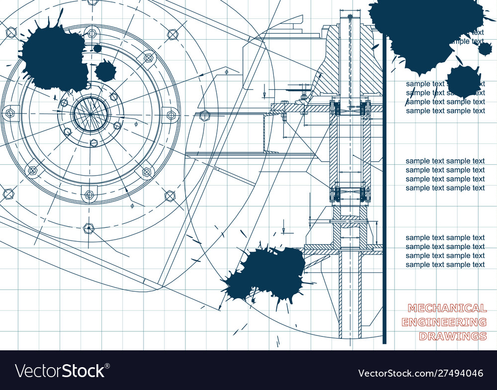 Mechanical engineering drawings engineering Vector Image