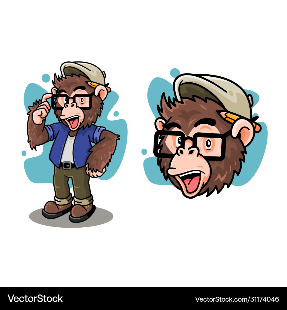 Monkeyman style cartoon Royalty Free Vector Image
