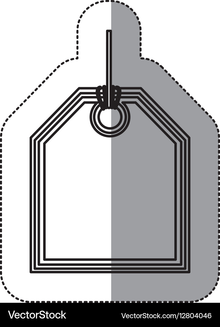 Monochrome price tag sticker with middle shadow Vector Image