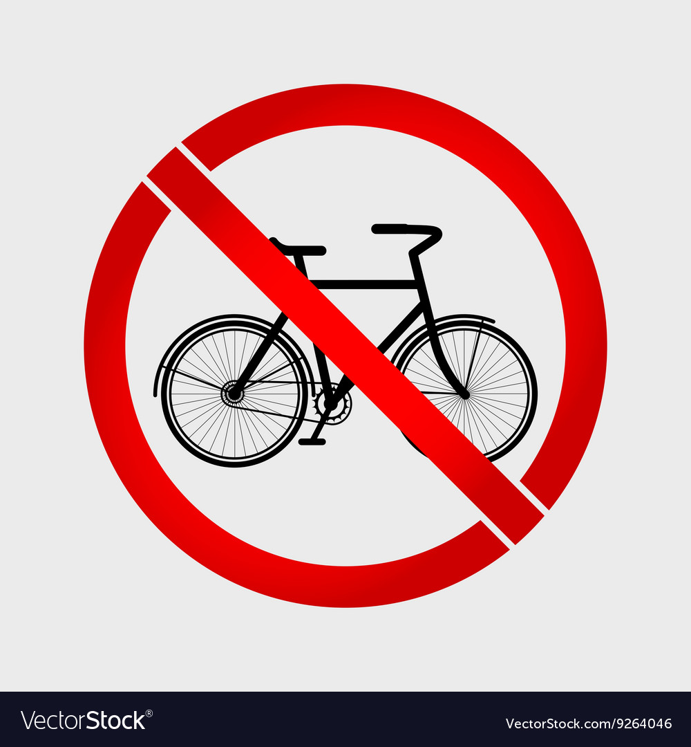 No bicycle prohibition sign Royalty Free Vector Image