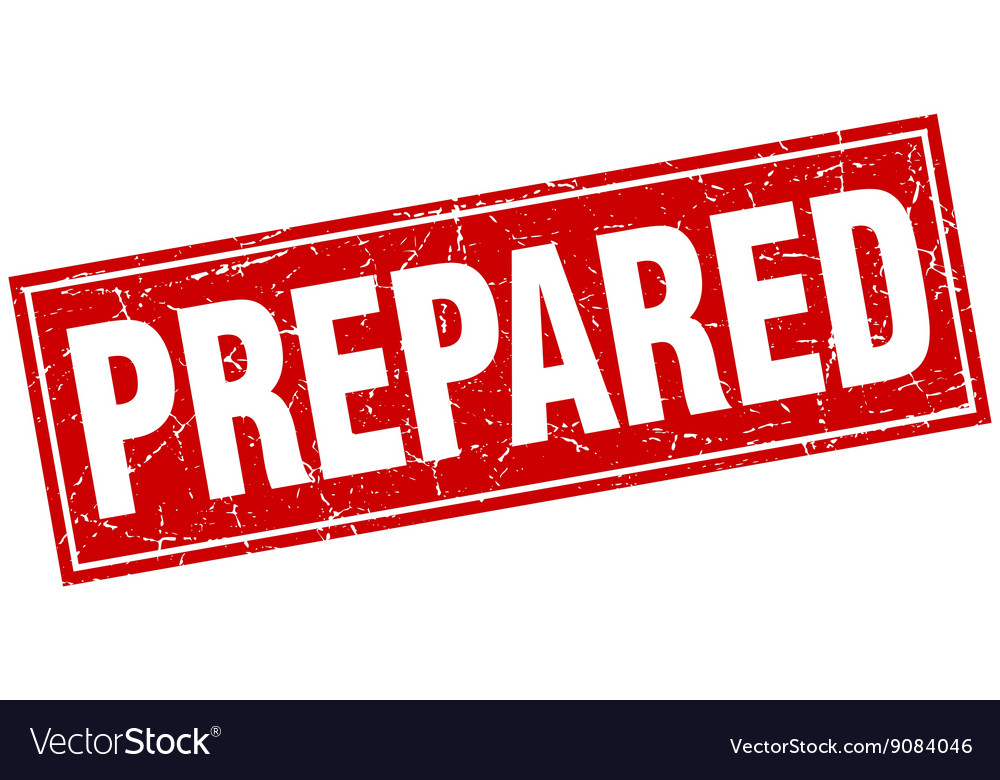 Prepared red square grunge stamp on white Vector Image