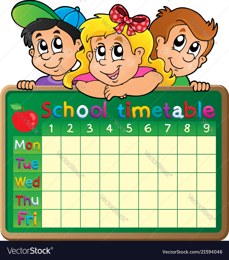 School timetable theme image 4 Royalty Free Vector Image