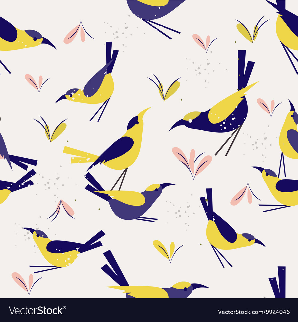 Seamless pattern bird Royalty Free Vector Image