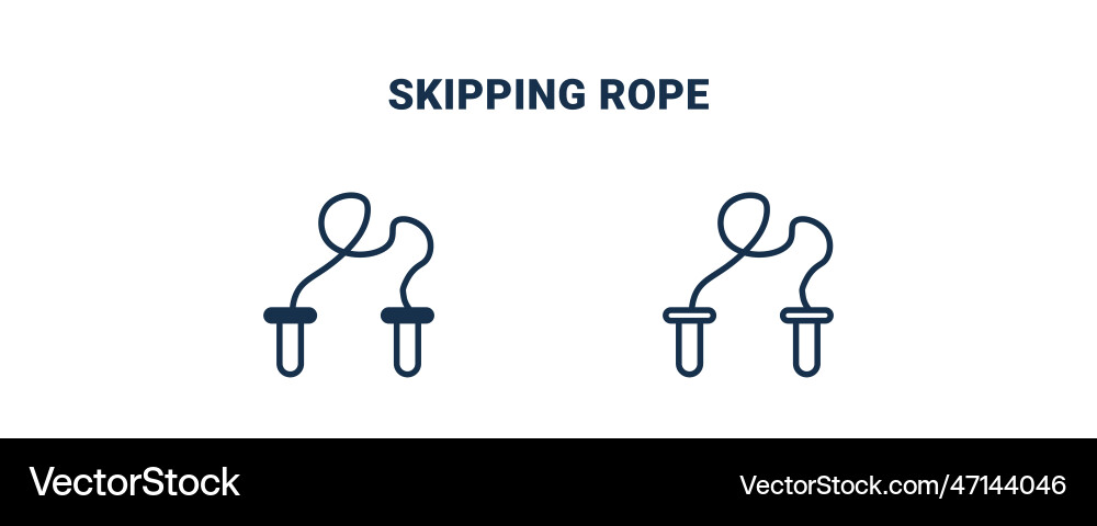 Skipping rope icon outline and filled Royalty Free Vector