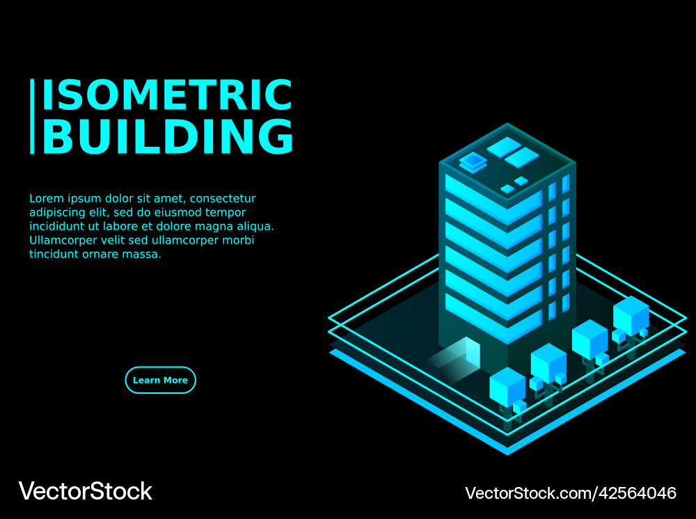 Smart city or intelligent building isometric Vector Image