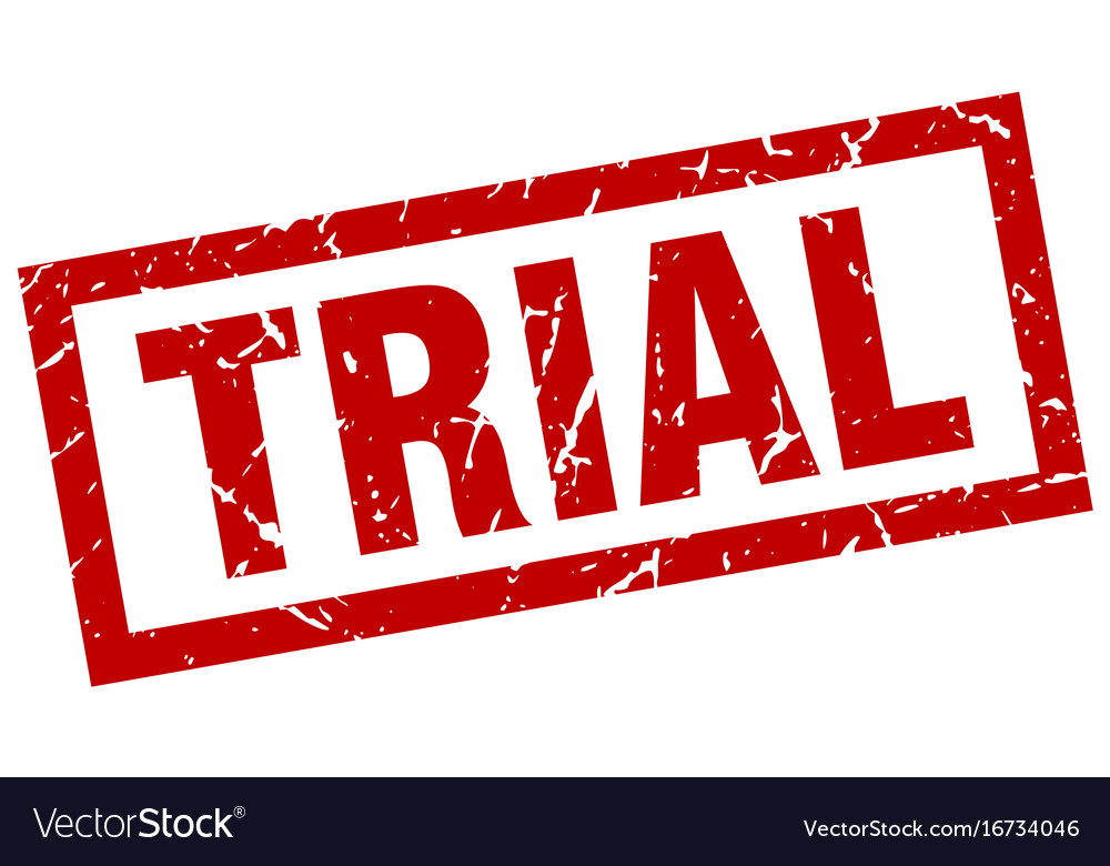 Square grunge red trial stamp Royalty Free Vector Image