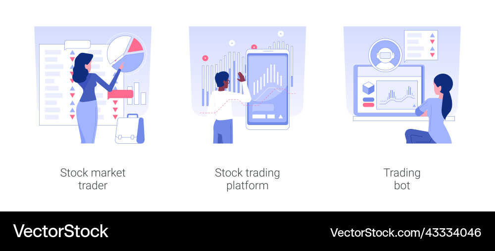 Stock market isolated concept Royalty Free Vector Image
